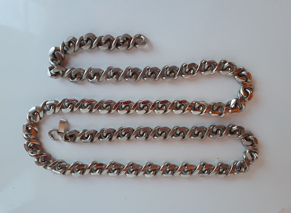Unusual STATEMENT Heavy Long Vintage Silver Tone Metal Chain - Etsy