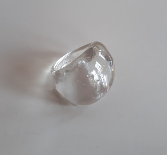 Statement Chunky Transparent Clear Lucite Domed Top Ring Size - Etsy