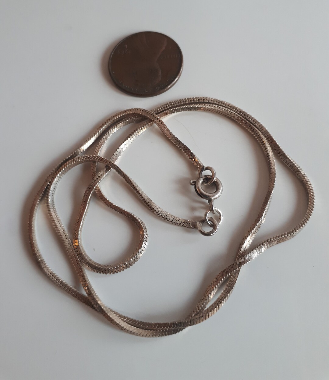 Unisex Vintage Flattened Chain Necklace Sterling Silver 925 - Etsy