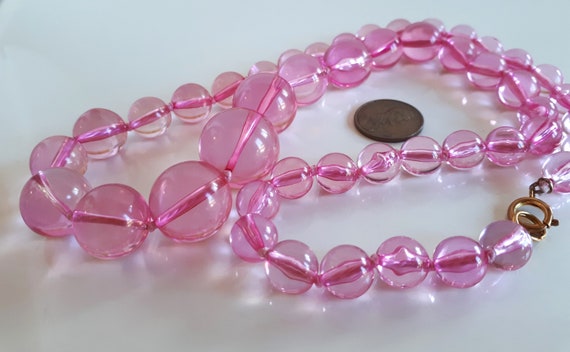 Vintage pool of light transparent pink lucite plastic… - Gem