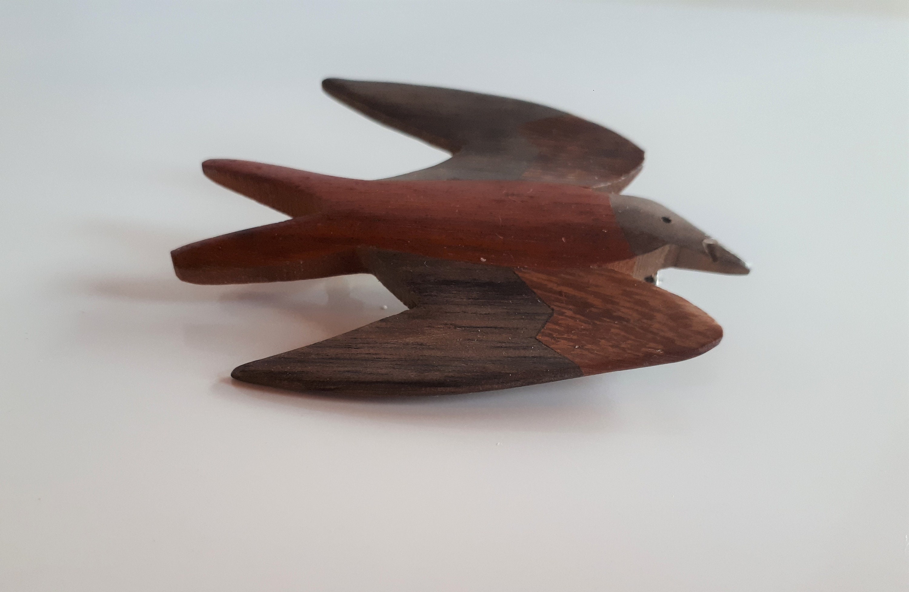 Vintage Mixed Wood Inlay Figural Sparrow Bird in Flight Brooch Pin - Etsy