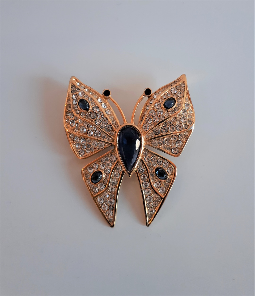 Statement Vintage BOUCHER Gold Plate Encrusted Pave Clear Paste ...
