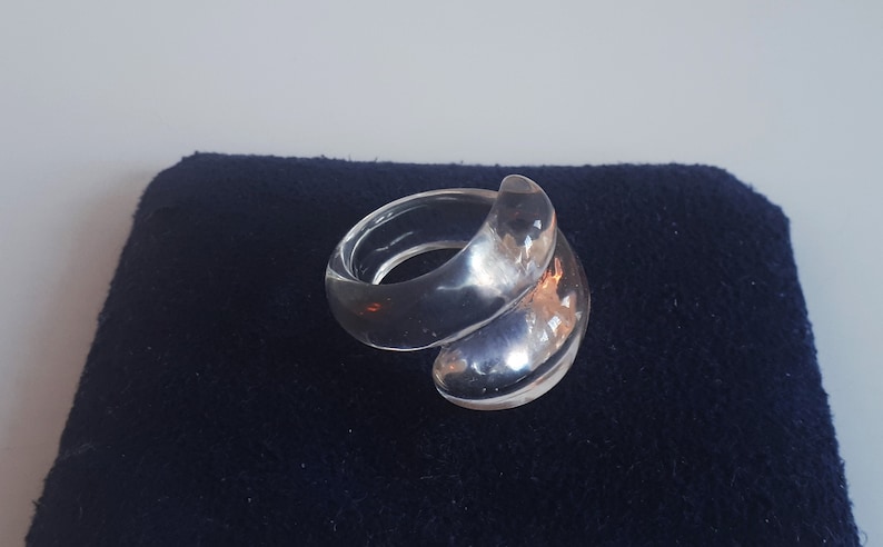 Clear Transparent Lucite Plastic Coil Ring - Etsy