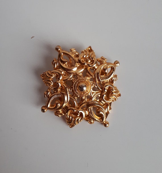 Vintage HIGH END Victorian revival gold metal scarf d… - Gem