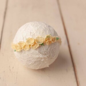 Yellow Delicate Petal Tieback Headband and Cheese Cloth Wrap Layer Set ...