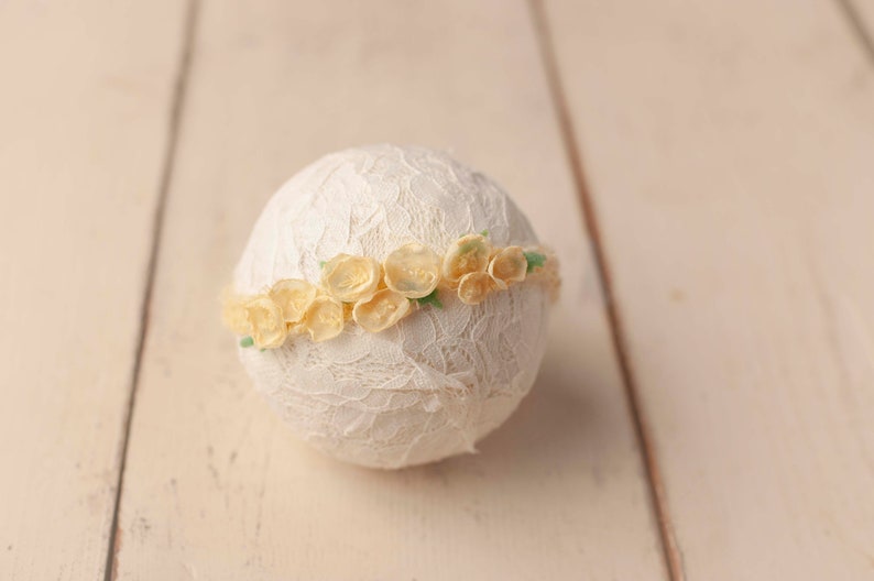 Yellow Delicate Petal Tieback Headband and Cheese Cloth Wrap Layer Set ...