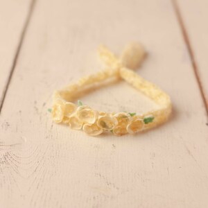 Yellow Delicate Petal Tieback Headband and Cheese Cloth Wrap Layer Set ...