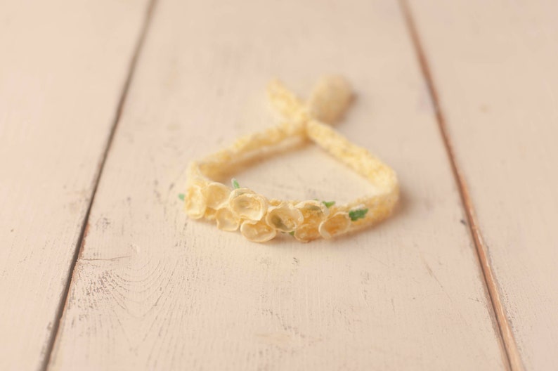 Yellow Delicate Petal Tieback Headband and Cheese Cloth Wrap Layer Set ...