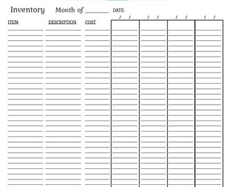 INSTANT DOWNLOAD Small Business Inventory Record in Excel - Etsy