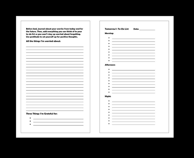 Worry Journal Printable - Etsy
