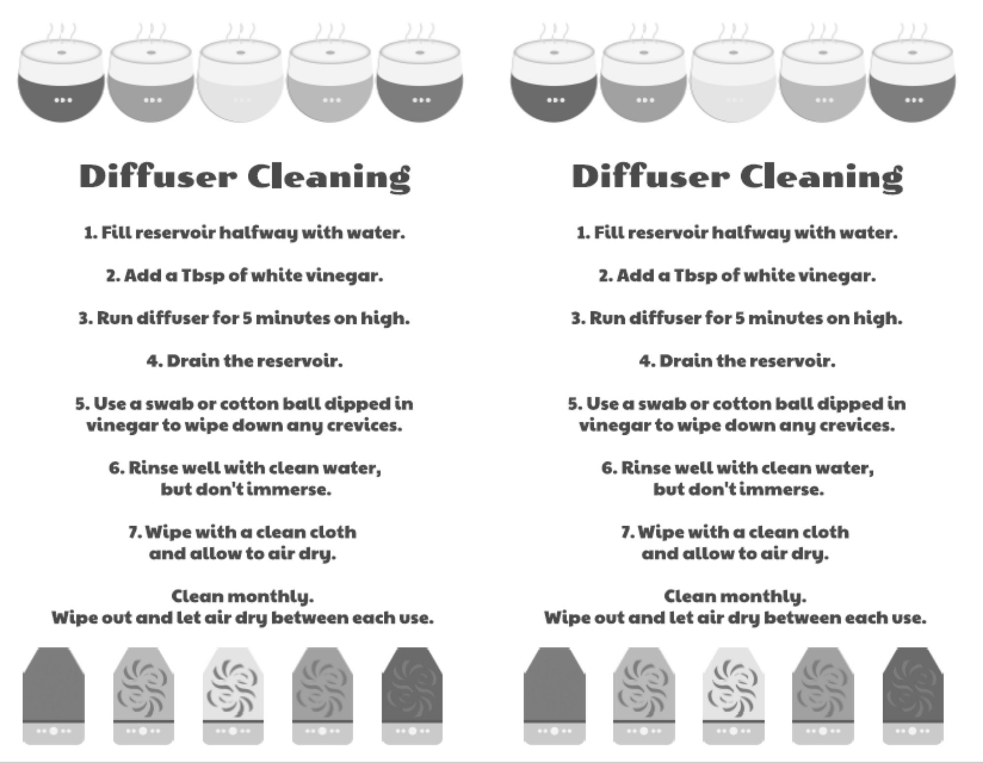 Diffuser Cleaning Guide Printable - Etsy