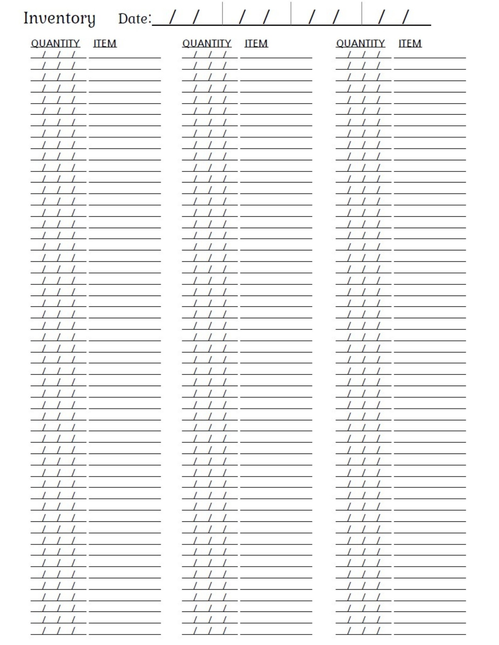 Inventory Sheet Printables for Small Business - Etsy