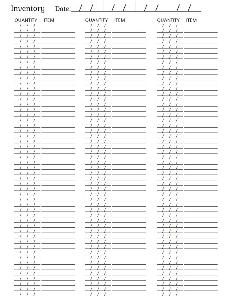 Inventory Sheet Printables for Small Business - Etsy