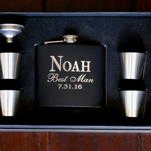 Set of 10, Groomsmen Gift, Flask Gift Set, Personalized Flask, Custom ...