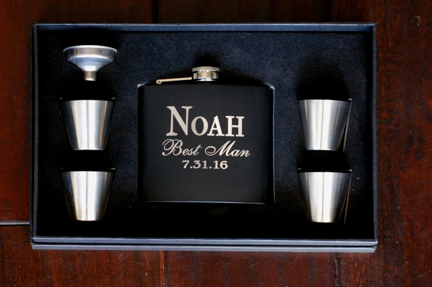 Personalized Flask Gift Set Customize Groomsmen Wedding Party | Etsy