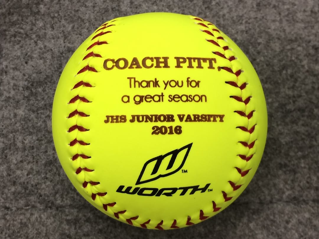 Engraved Softball, Custom Message Softball, Softball Coach Gift ...
