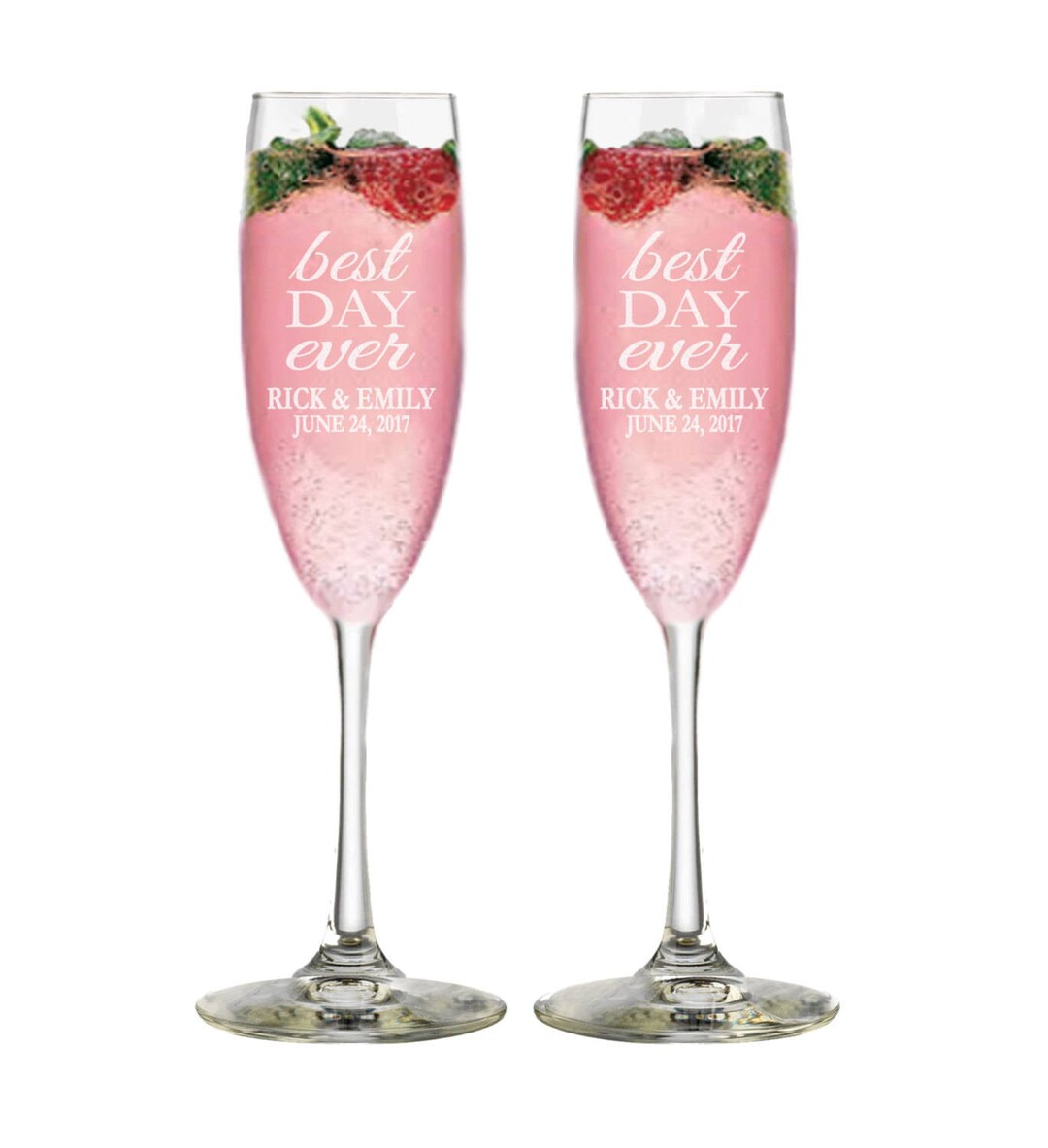 Champagne Flutes Bridesmaid Champagne Best Day Ever Personalized ...