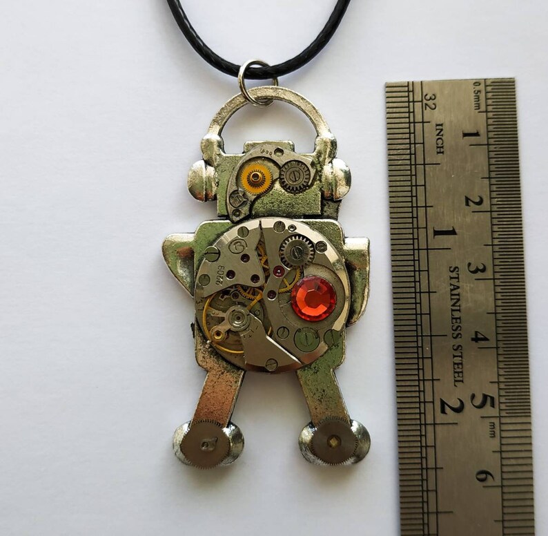 Robot jewelry necklace For Men women Steampunk heart Festival | Etsy
