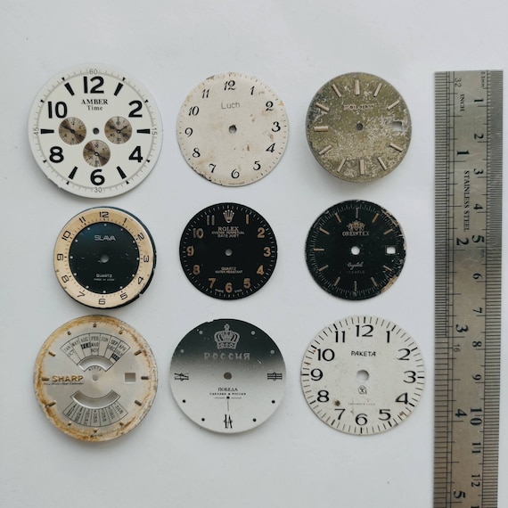 Real Metal Vintage Watch faces set Steampunk decor Watch parts | Etsy