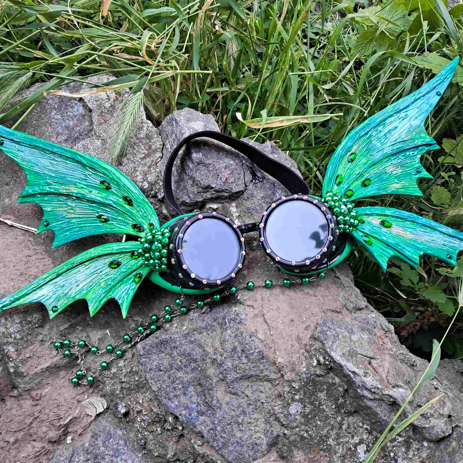 Dragon Wing Goggles, Fantasy Festival Glasses, Burning Man Goggles ...