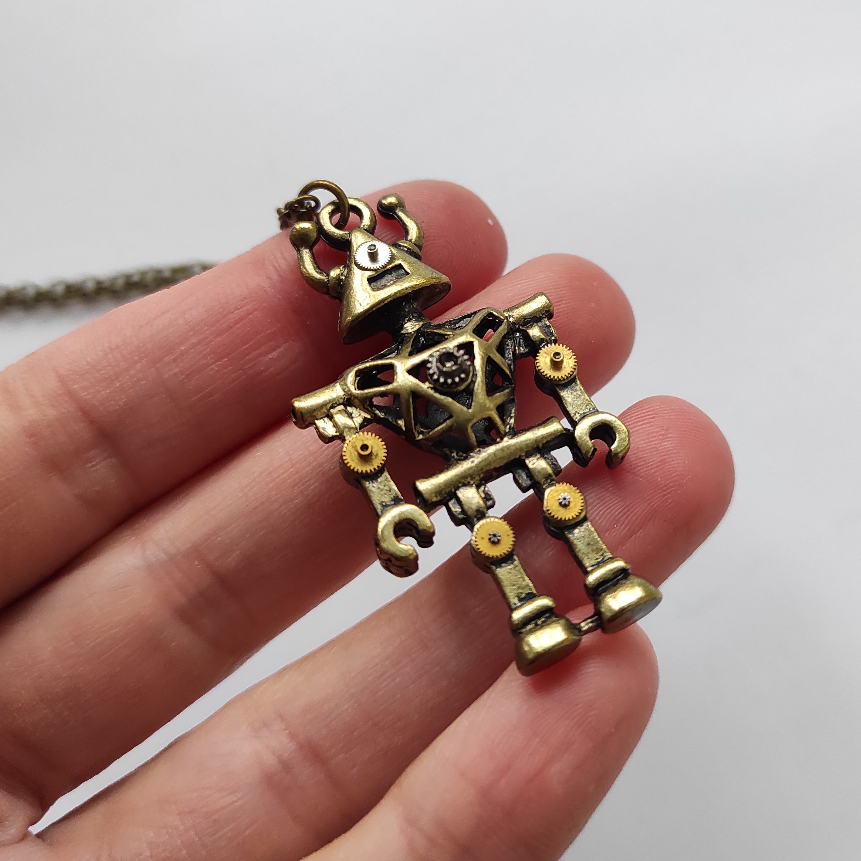 Robot Jewelry Necklace for Men Women Steampunk Heart Festival - Etsy