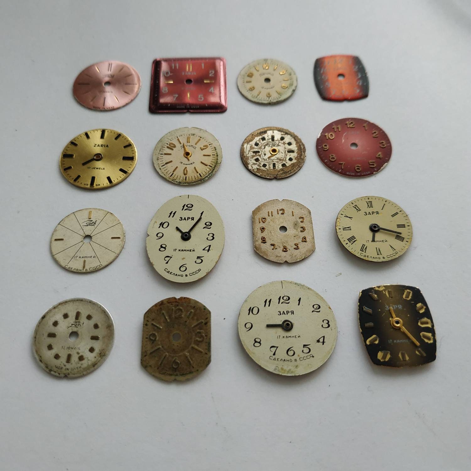 Watches Face Set 16 Pieces Lot Vintage Time Piece Made in USSR | Etsy