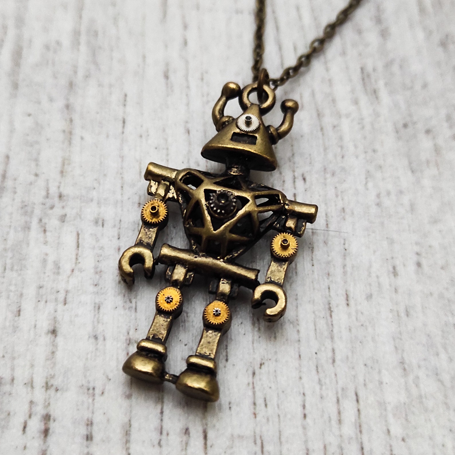 Robot Jewelry Necklace for Men Women Steampunk Heart Festival - Etsy