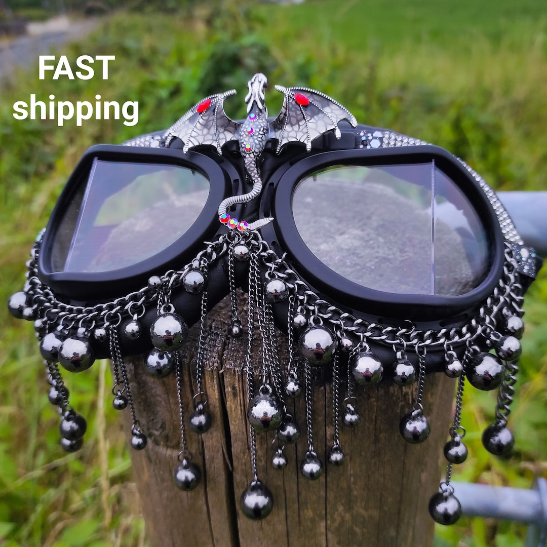 Goggles Dragon Costume Festival Rave Burning Face Dust Mask DJ Women ...