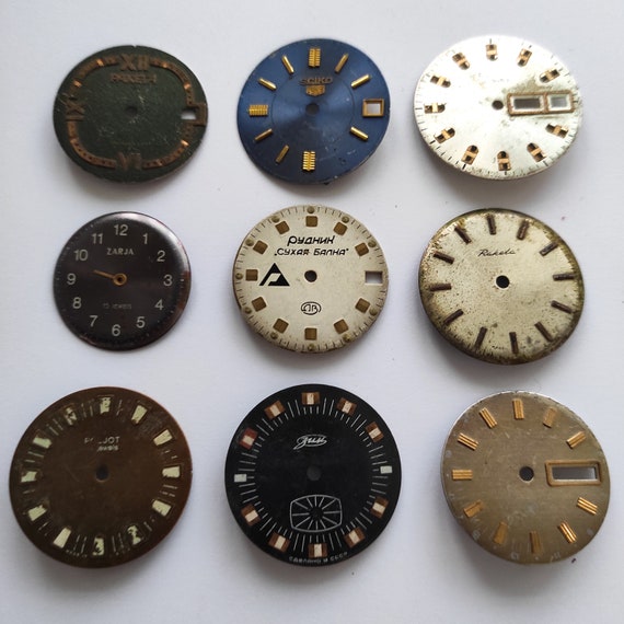 Real Vintage Watch Face Dials 9 Pieces. Old Watch Parts for - Etsy