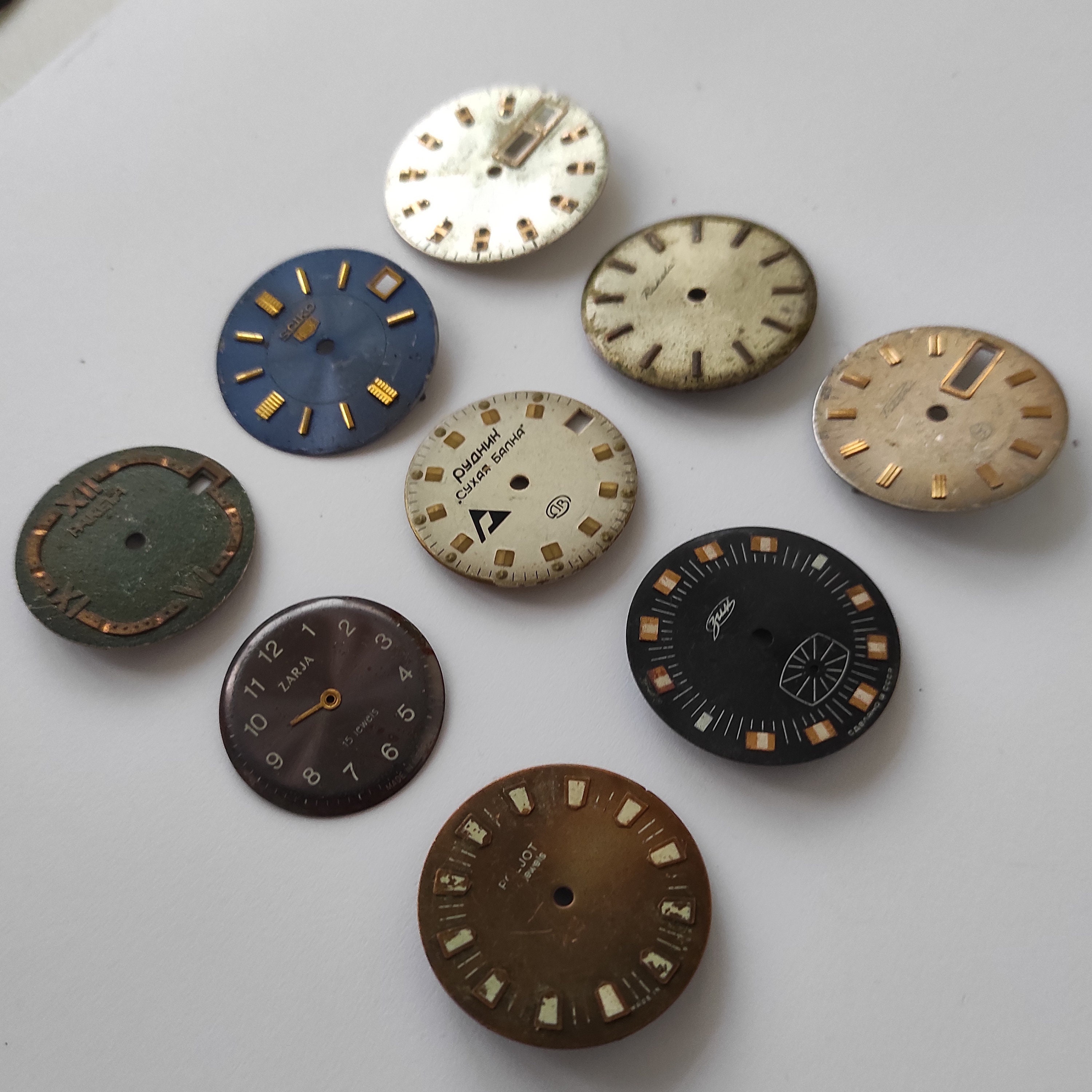 Real Vintage Watch Face Dials 9 Pieces. Old Watch Parts for - Etsy