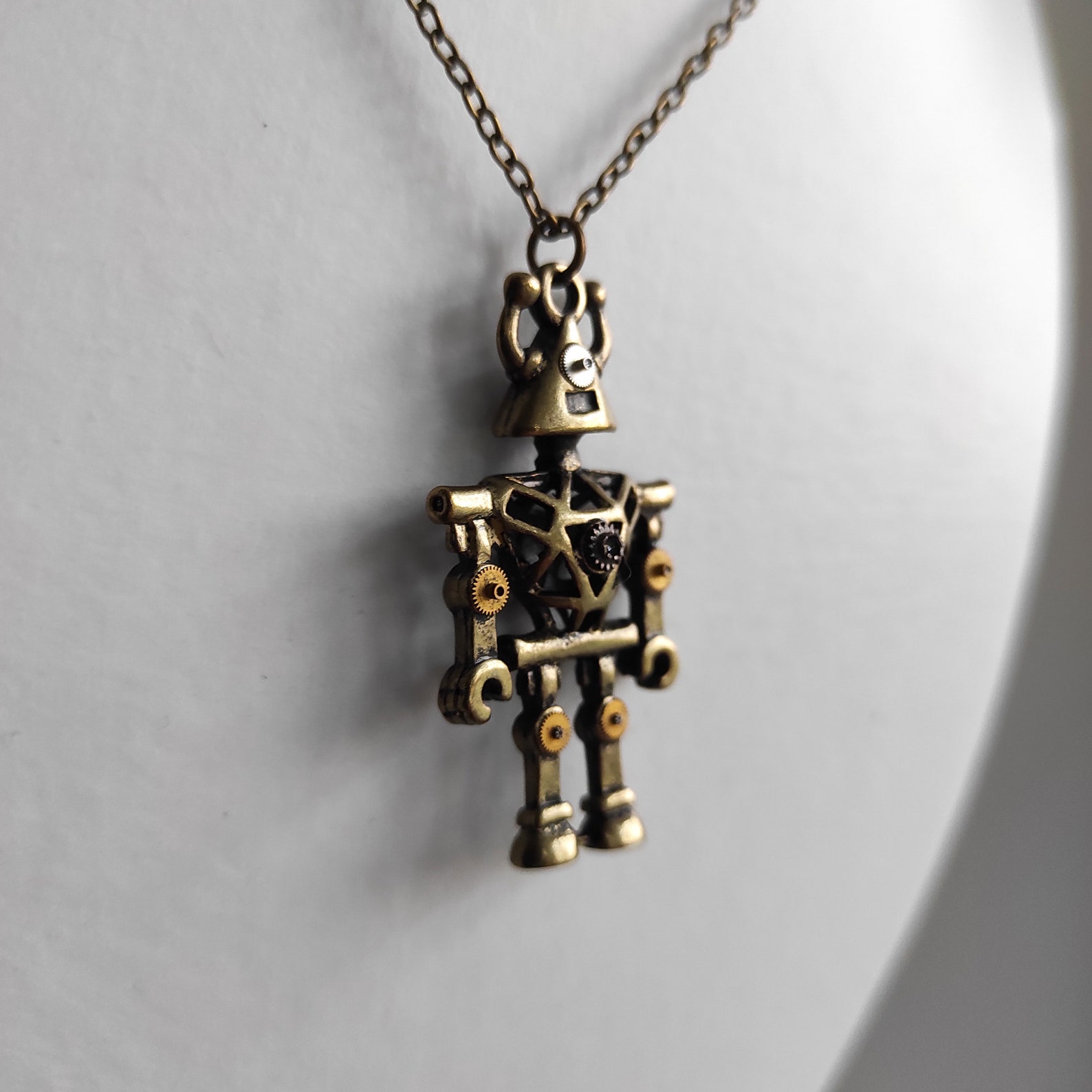 Robot Jewelry Necklace for Men Women Steampunk Heart Festival - Etsy