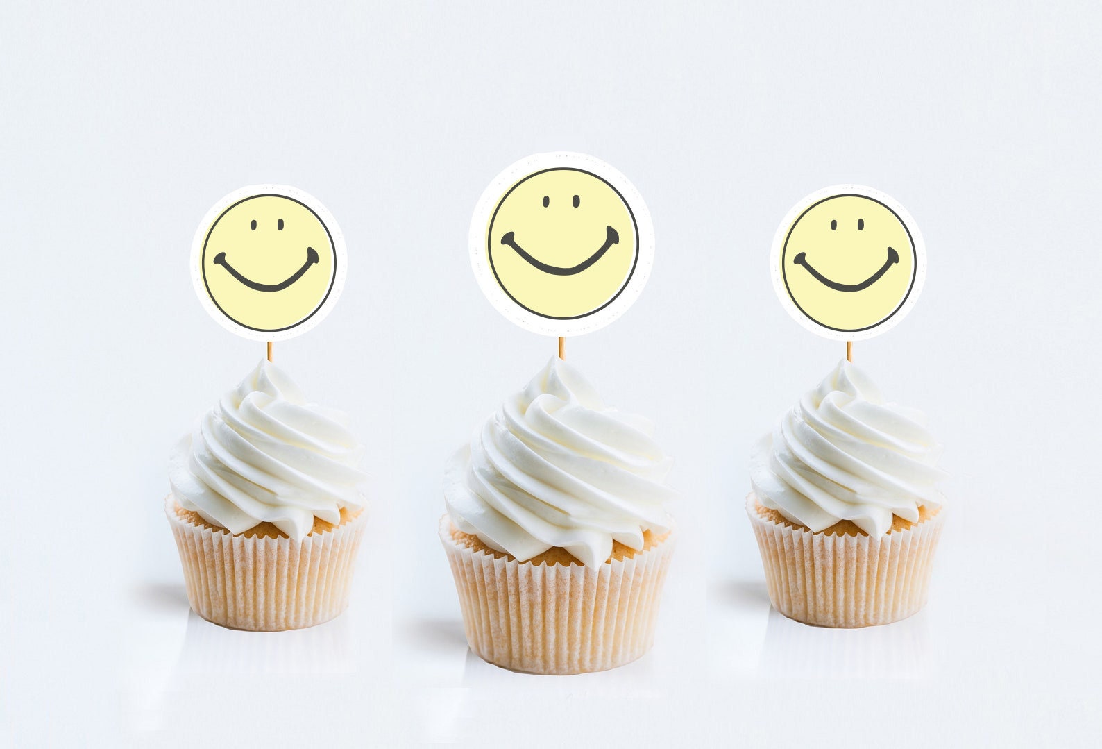 Smiley Face Matching Cake Toppers DIY Printable Boy or - Etsy