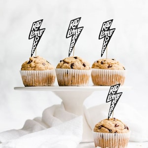 Rad Little Dude and Babe Matching Cake Toppers | Lightening Bolt ...