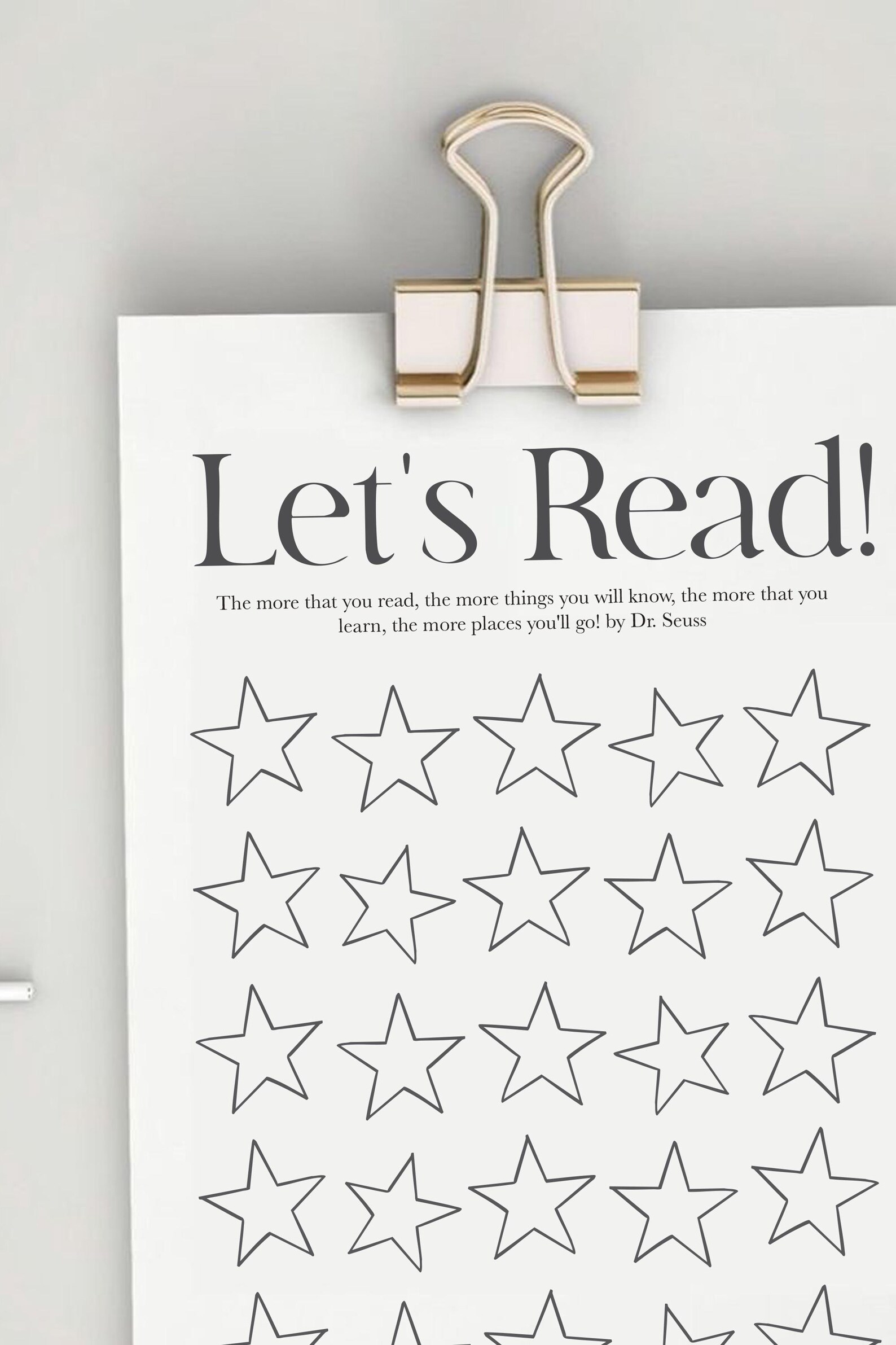 Printable Reading Chart | Instant Download | Aesthetic Lets Read Chart ...