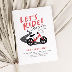 Let's Ride Bike Birthday Invite | Boy or Girl | Kids | BMX Party ...
