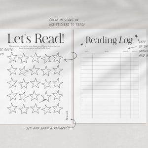 Printable Reading Chart | Instant Download | Aesthetic Lets Read Chart ...