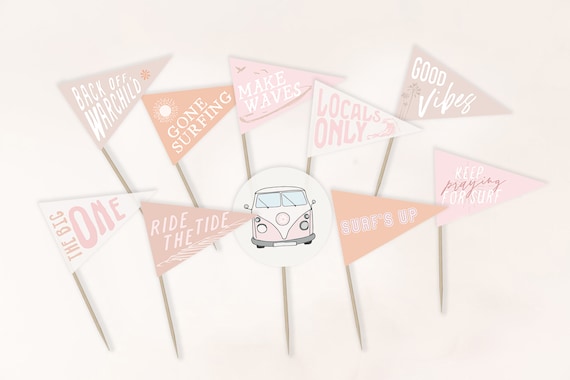 Sun Sand and Surf Locals Only Matching Cake Toppers DIY - Etsy