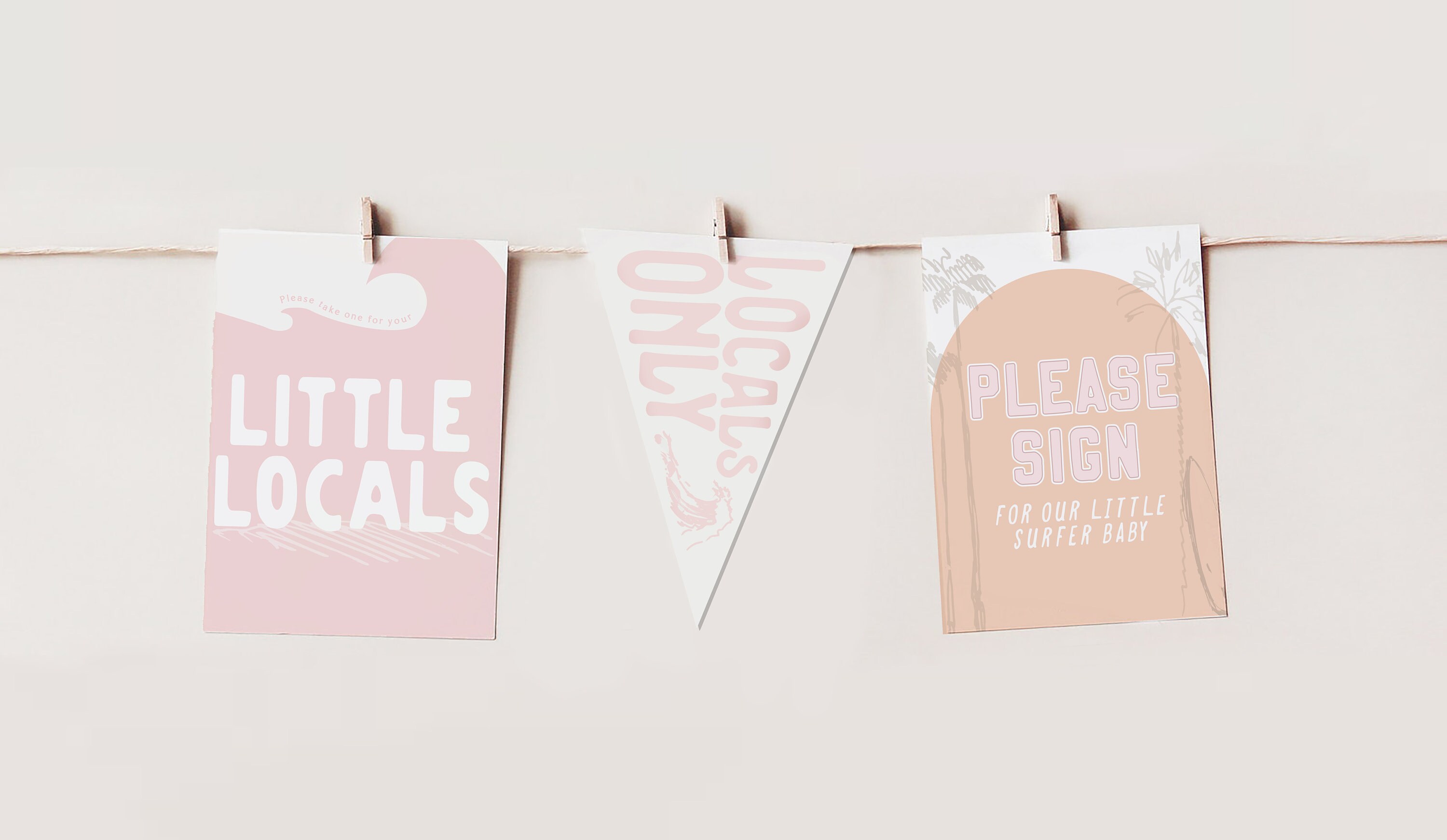 Sun Sand and Surf Printable Pennants and Signage | Locals Only | DIY ...
