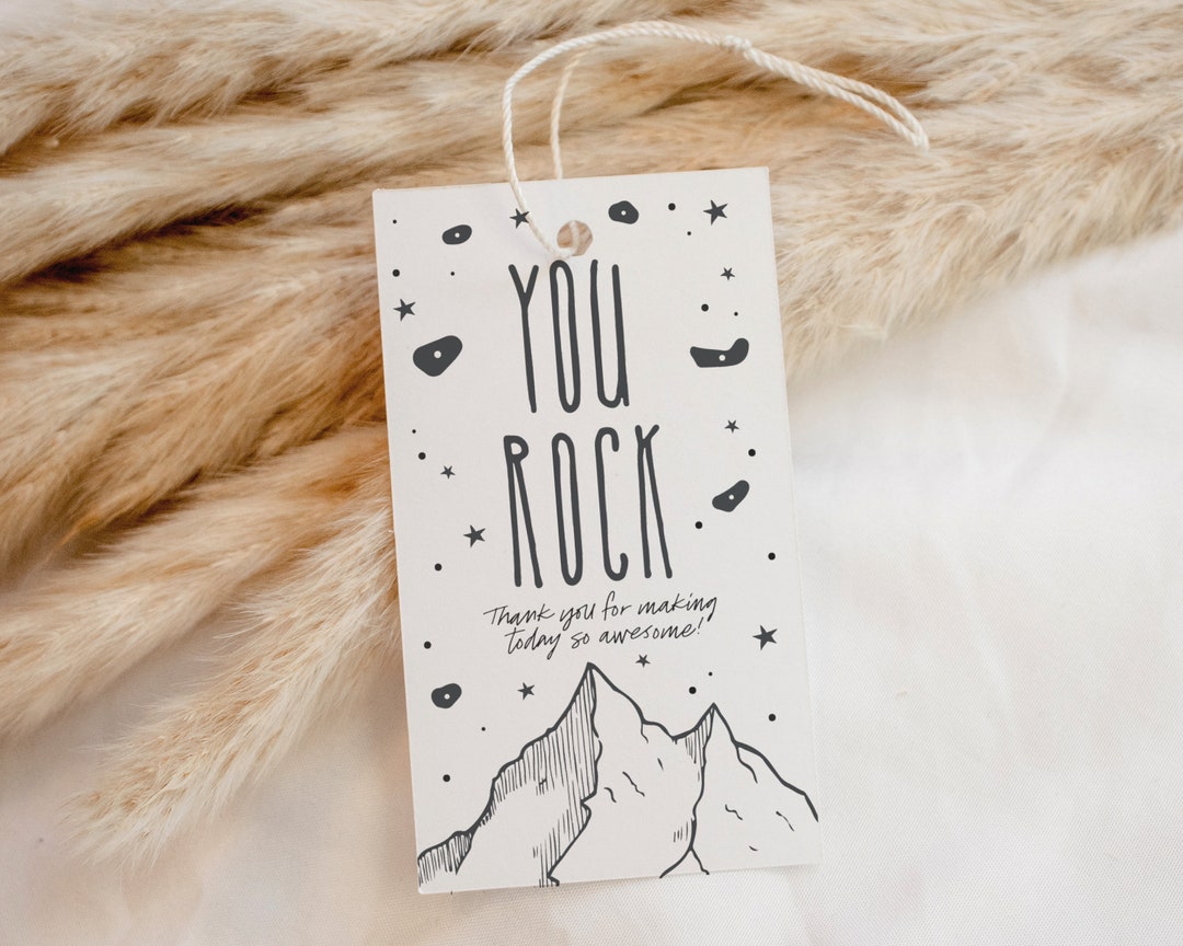 Rock Climbing Thank You Tags | Rock on Party | Birthday| | DIY Tags ...