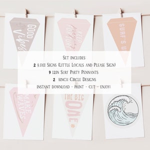 Sun Sand and Surf Printable Pennants and Signage | Locals Only | DIY ...