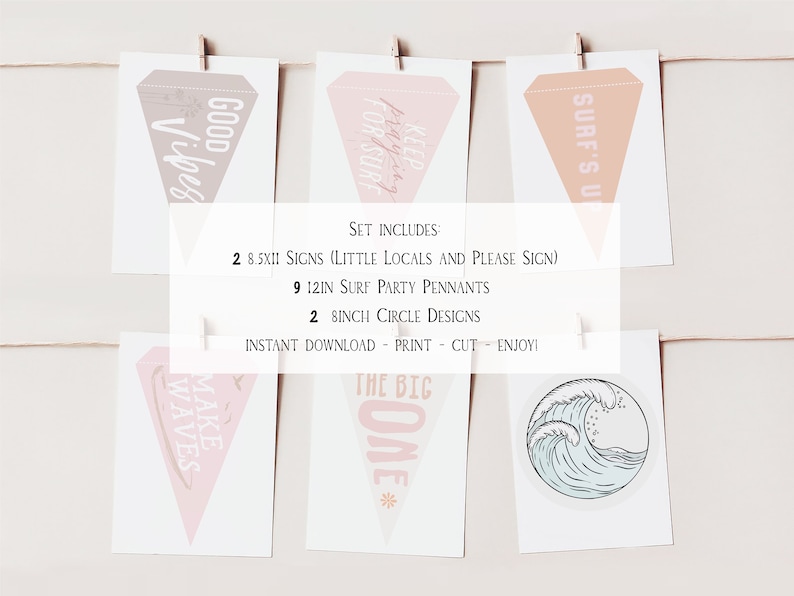 Sun Sand and Surf Printable Pennants and Signage | Locals Only | DIY ...