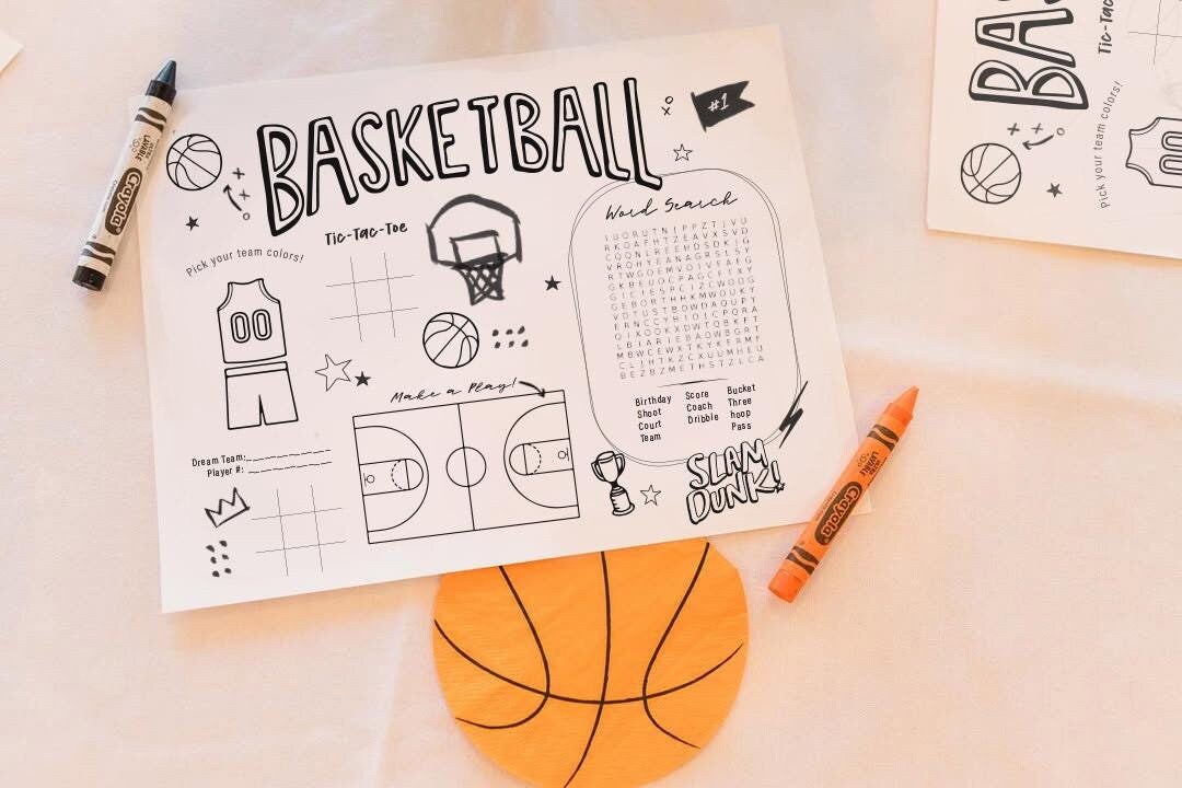 Dribble Pass Shoot Coloring Page | Basketball All-star Birthday Invite ...