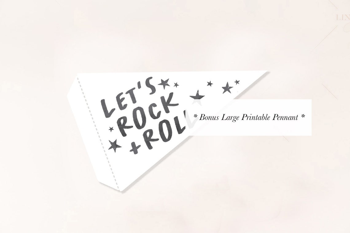 Rock and Roll Matching Cake Toppers Checkered | Music Cupcake Toppers ...