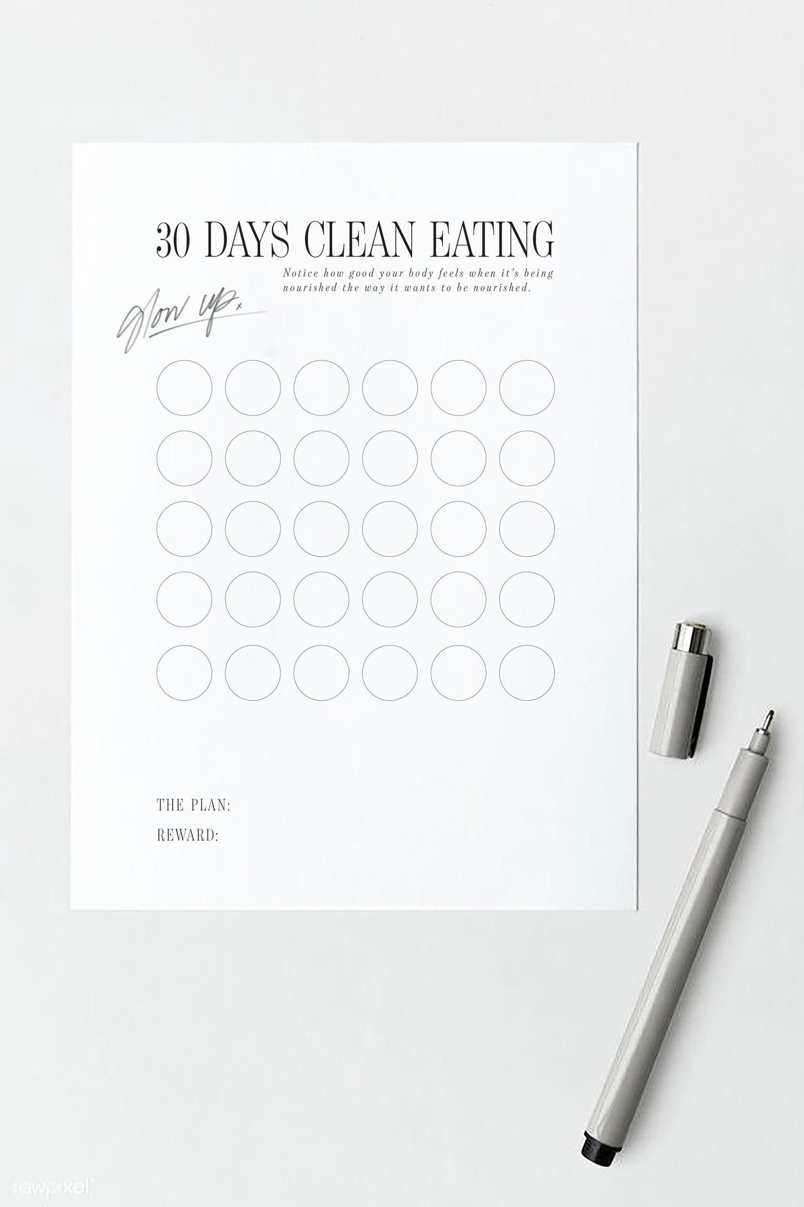 30 Day Clean Eating Tracker | Digital | Printable | Template Procreate ...