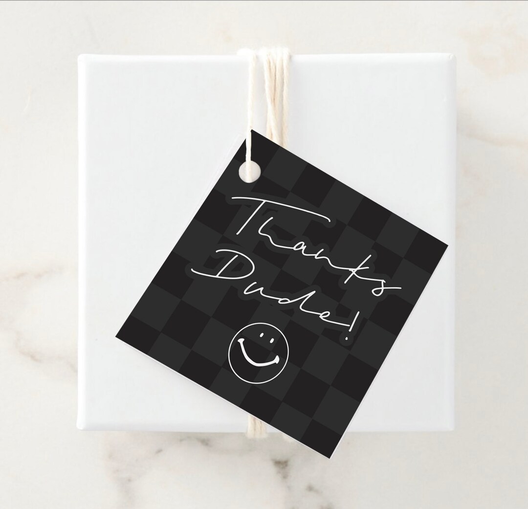 Thanks Dude Skateboard Thank You Tags | Skate Party | Birthday | | DIY ...