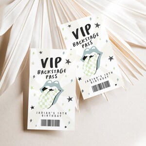 Let's Rock and Roll VIP Pass Tag | Rock and Roll | Music Birthday ...