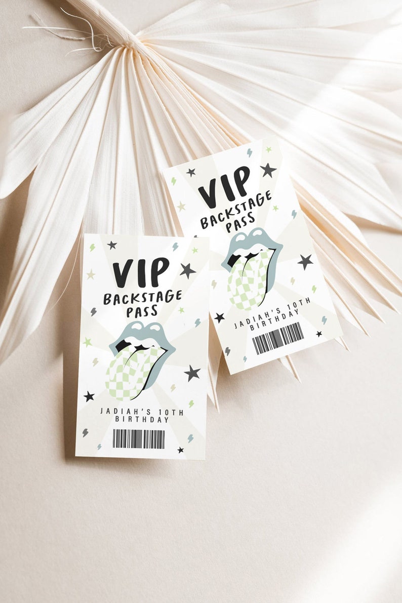 Let's Rock and Roll VIP Pass Tag | Rock and Roll | Music Birthday ...