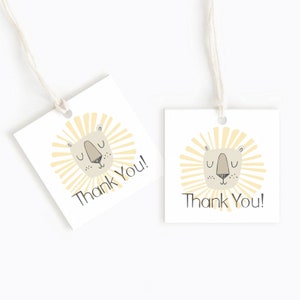 Lion Birthday Thank You Tags | Cub Birthday | Roar Invite | Boy or Girl ...