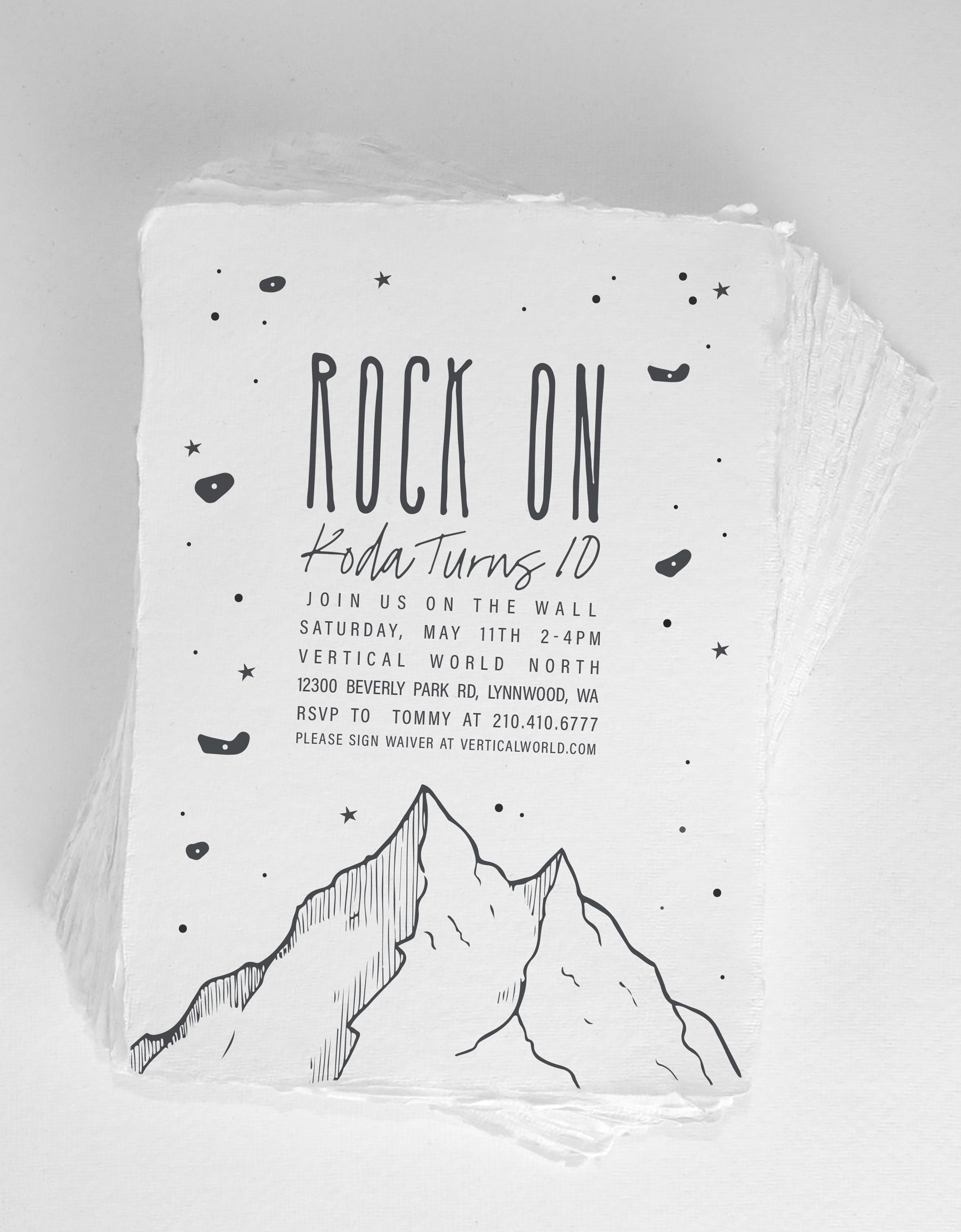 Rock Climbing Birthday Invite Rock on Climbing Gym Party | Etsy