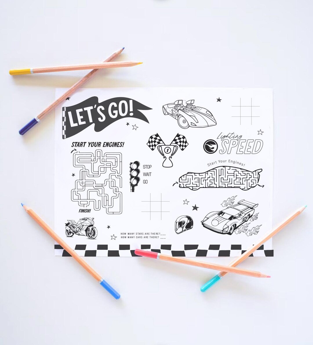 Race Car Coloring Page | Race Track Party Page | Wheels Birthday ...